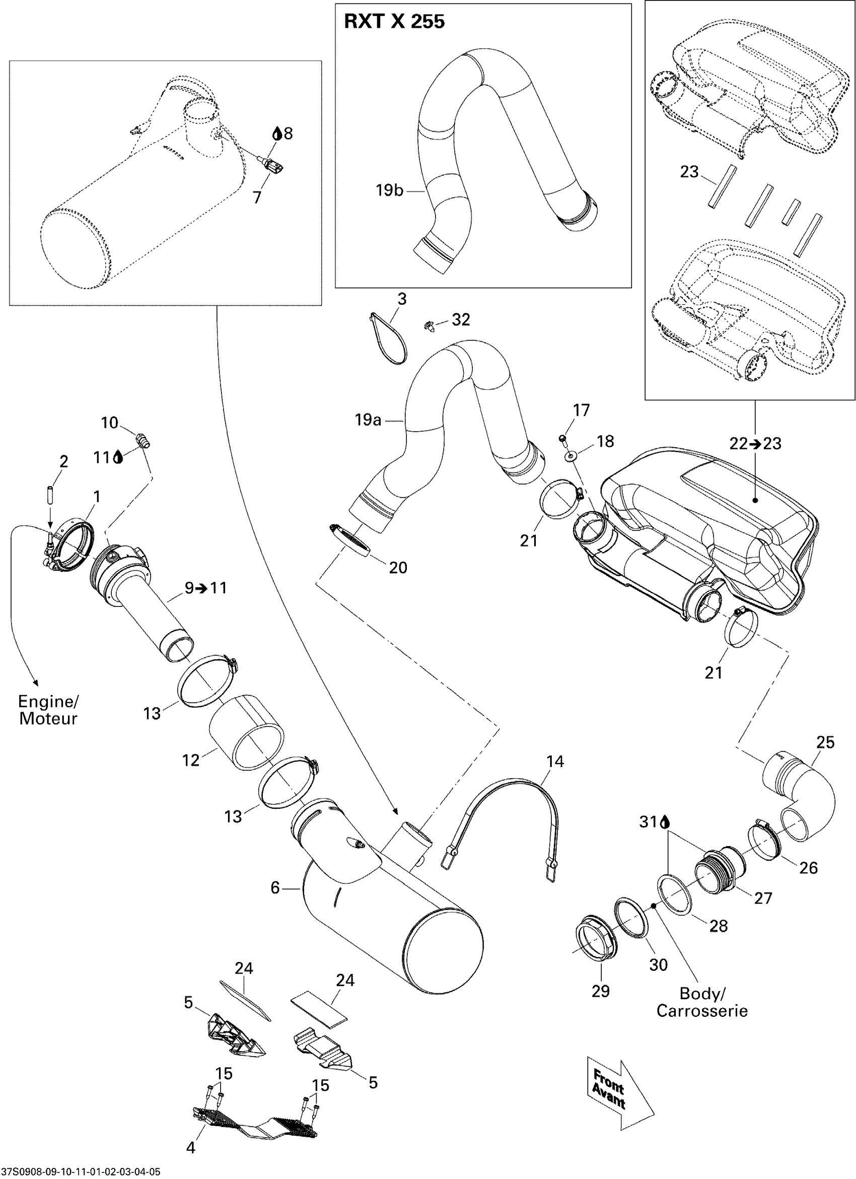 Wake PRO 215, 2009 000269A00 000269B00 WAKE 2009 Watercraft Sea-doo 01 ...