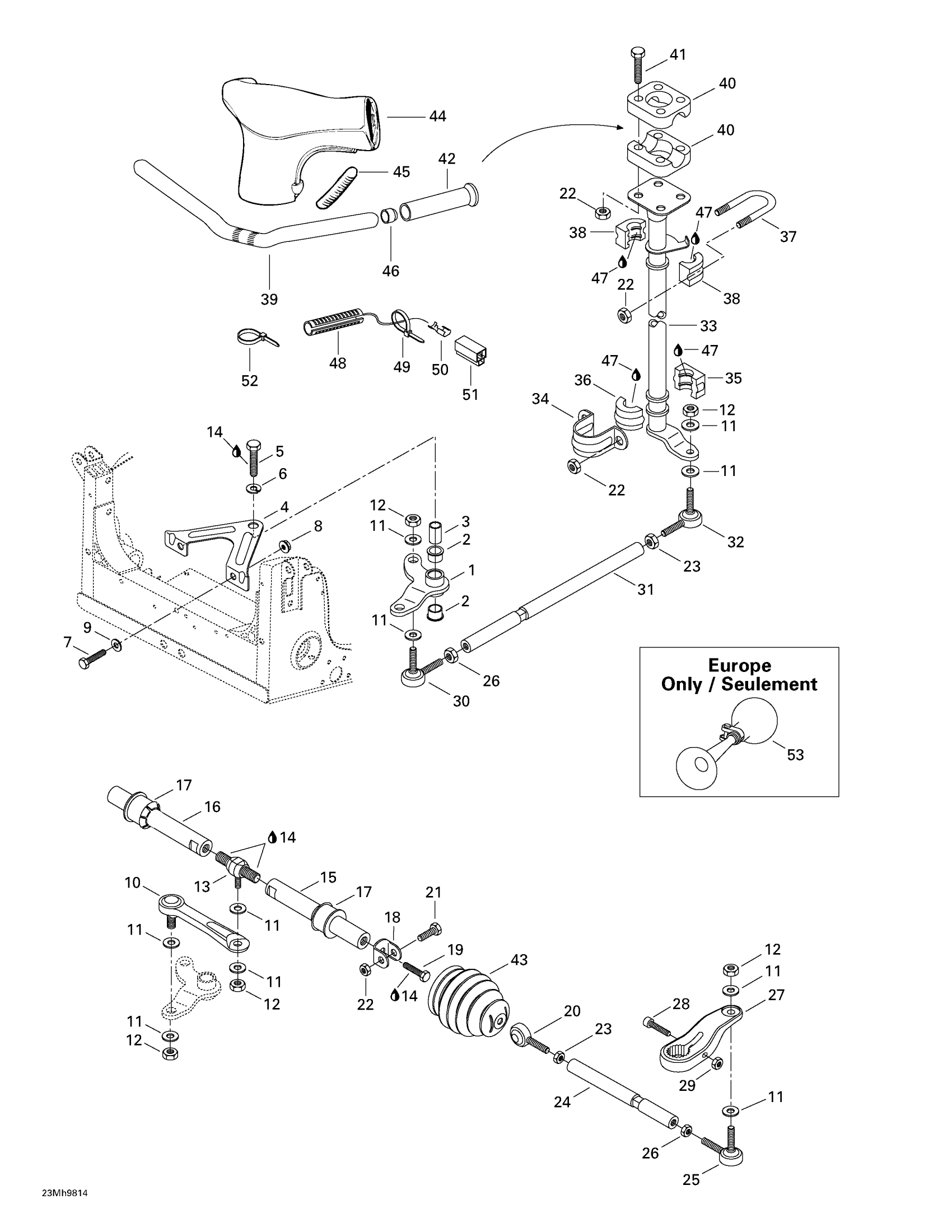Formula III 600 LT, 1998 Formula 1998 Ski-Doo Steering System | Partiron